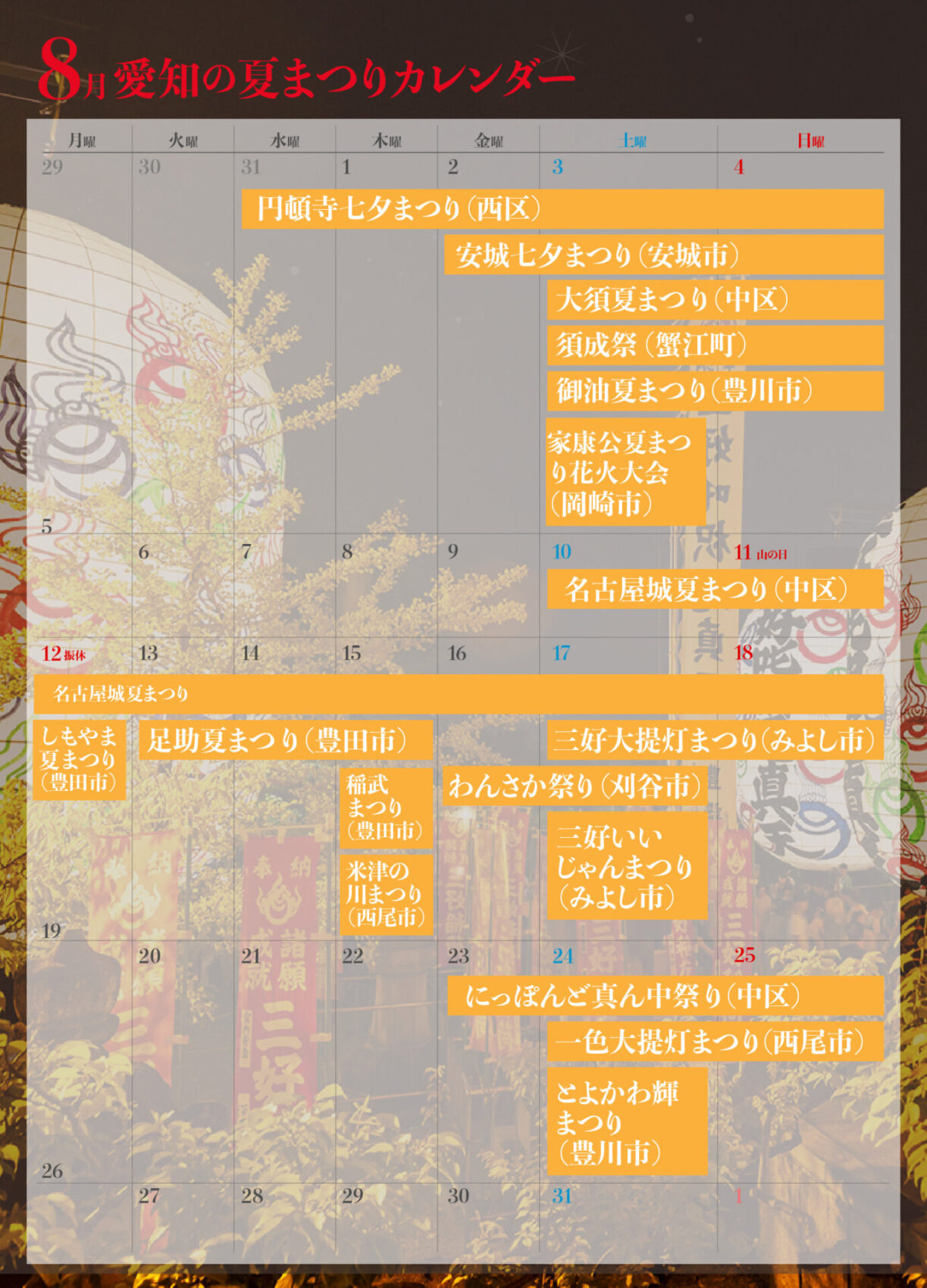 【2024年】名古屋・愛知の夏祭り18選！花火・屋台情報も紹介 | tabemaro（たべまろ）