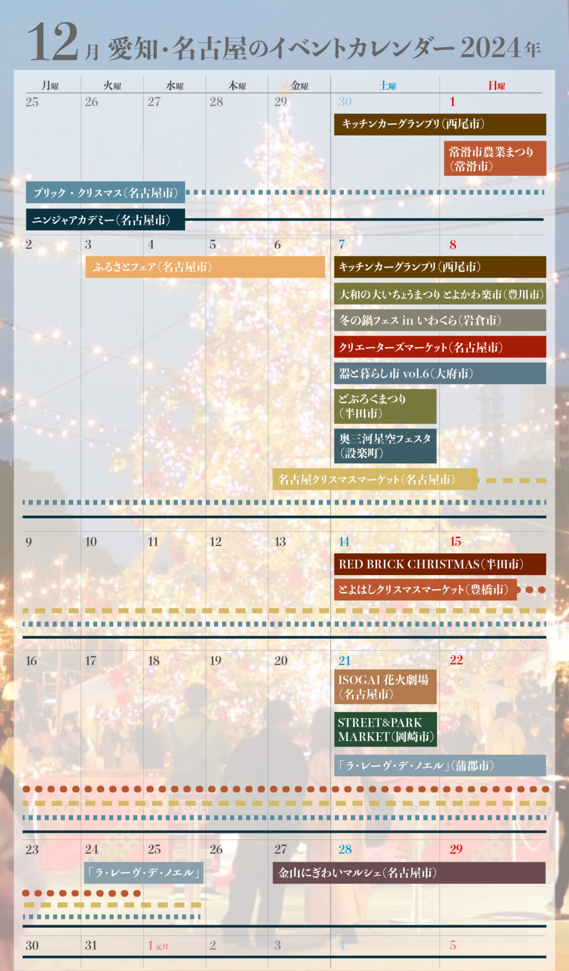 【名古屋・愛知】2024年12月のイベント29選！イルミネーションやクリスマスマーケットも多数紹介 | tabemaro（たべまろ）